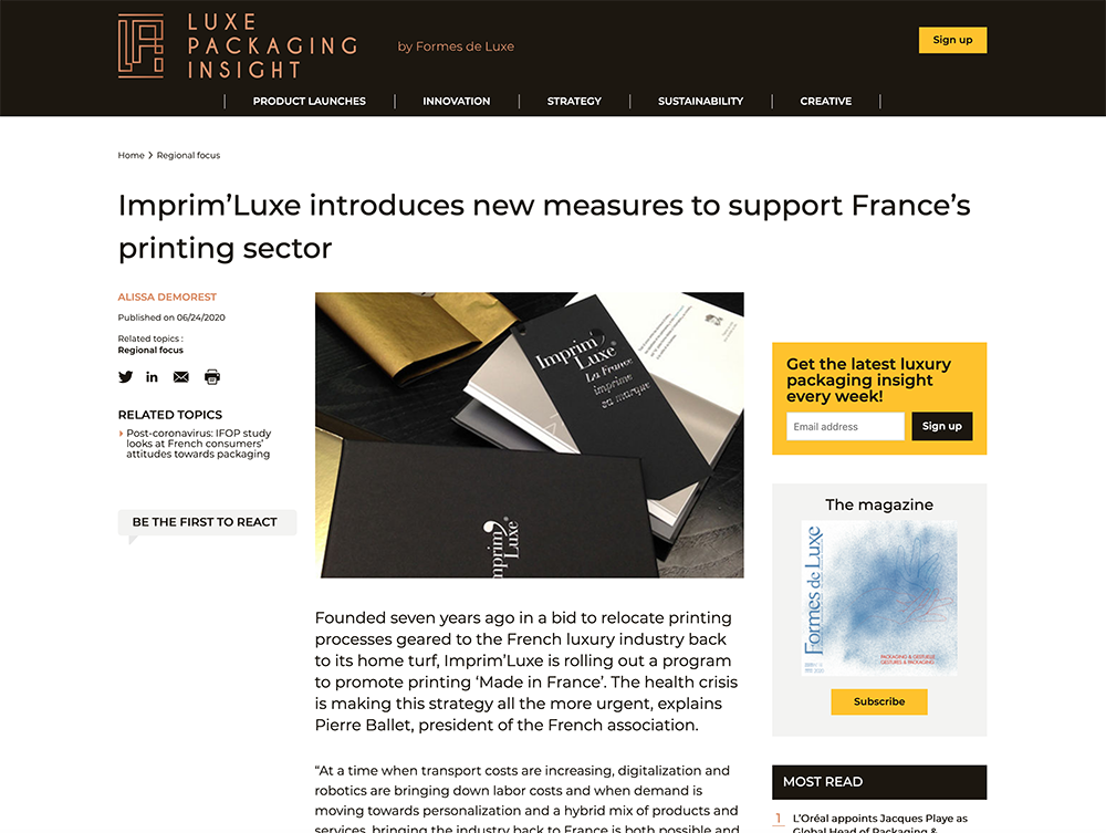 Presse - Imprim'Luxe